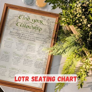 LOTR Wedding Seating Chart Instant Download Digital Canva Editable ...
