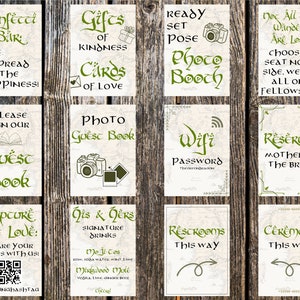LOTR Wedding Signage Instant Download Digital Canva Editable Template ...