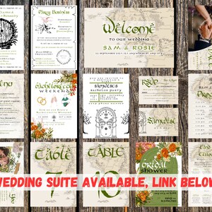 LOTR Wedding Signage Instant Download Digital Canva Editable Template ...