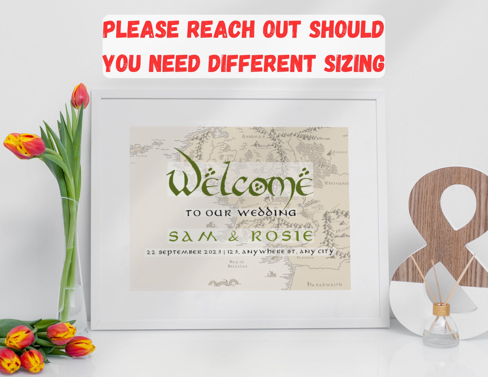 LOTR Wedding Welcome Sign Instant Download Digital Canva Editable ...
