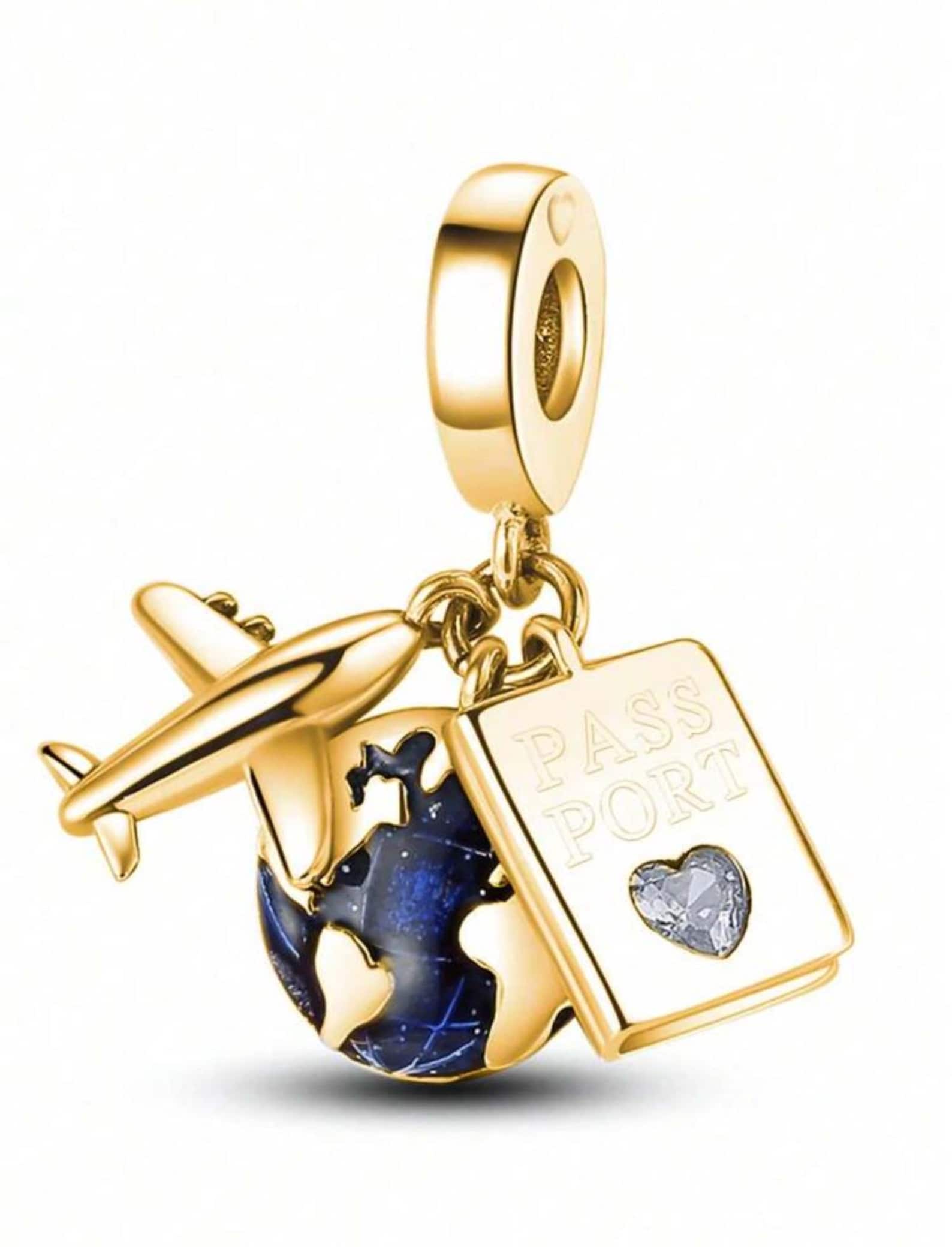 Travel Theme Bracelet Charm. Passport, Airplane Dangle Charm. Fits ...