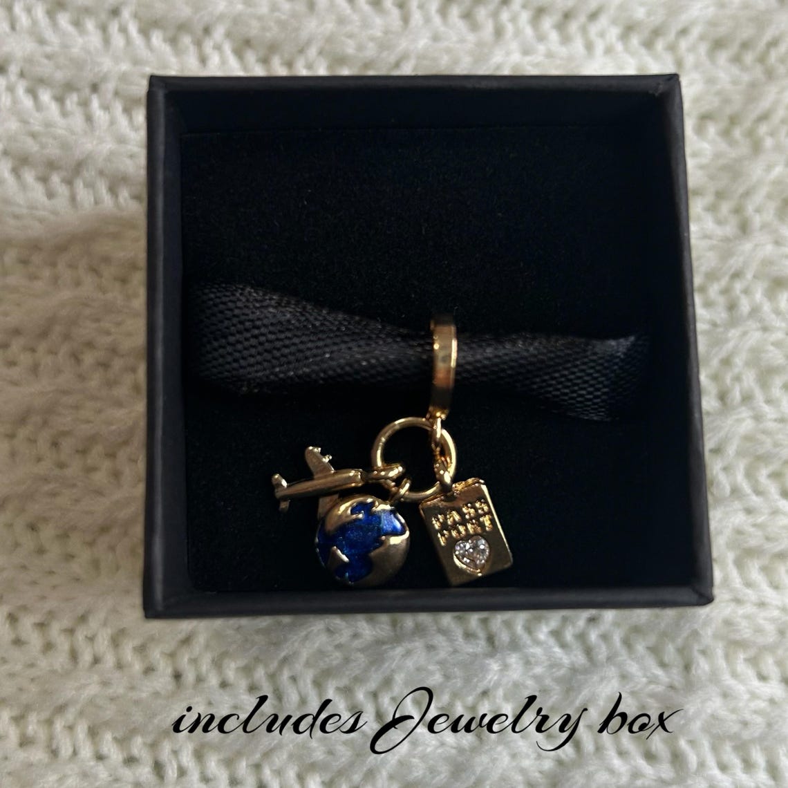 Travel Theme Bracelet Charm. Passport, Airplane Dangle Charm. Fits ...