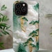Magsafe Asian Chinese Embroidery Phone Case Green Landscape Tough Phone ...