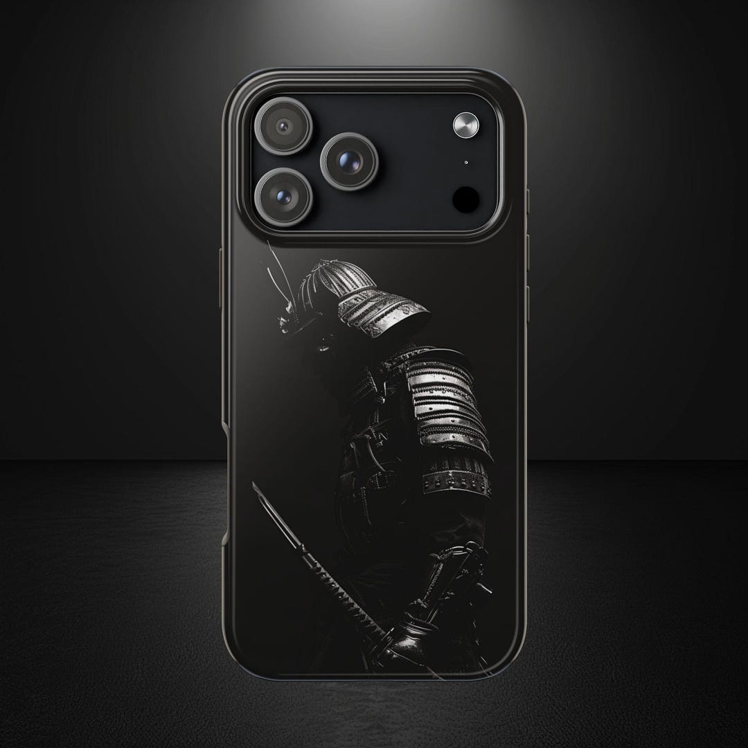 Samurai Katana Phone Case, Black Japanese Warrior Art for iPhone ...