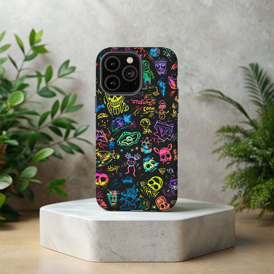 Magsafe Neon Graffiti Colorful Pattern Spray Paint Skulls Retro Tough ...