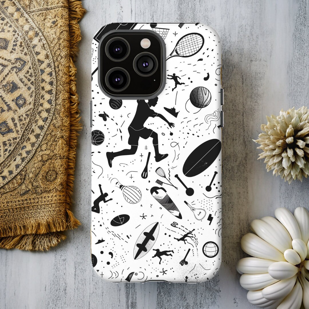 Sports Phone Case Cartoon Tough Phone Case Basketball Tennis Football ...