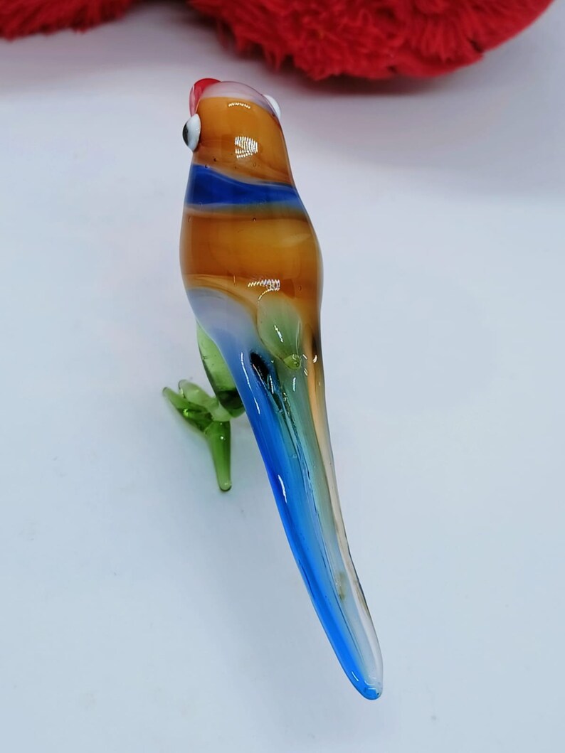 Murano Glass Parrot Figurine, Blown Glass Art - Etsy