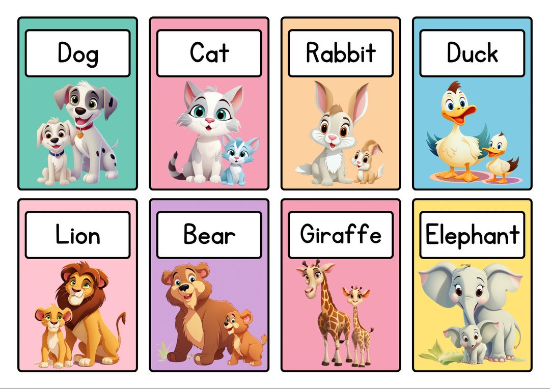 Tarjetas didácticas de animales bebés / Tarjetas didácticas - Etsy España