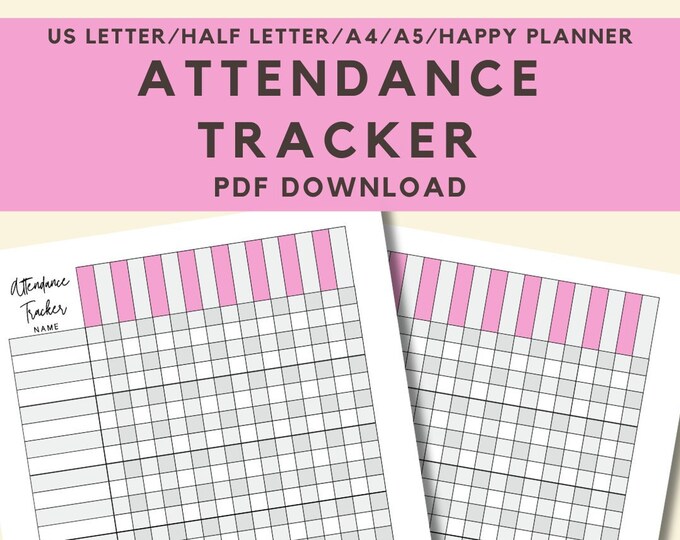 Attendance Tracker Pages, Printable Attendance Log, PDF Teacher Planner ...