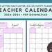 Teacher Calendar Pages 24-25, Printable Teacher Calendar, PDF Teacher ...