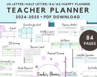 Teacher Planner 2024-2025, Printable Lesson Planner, PDF Teacher ...