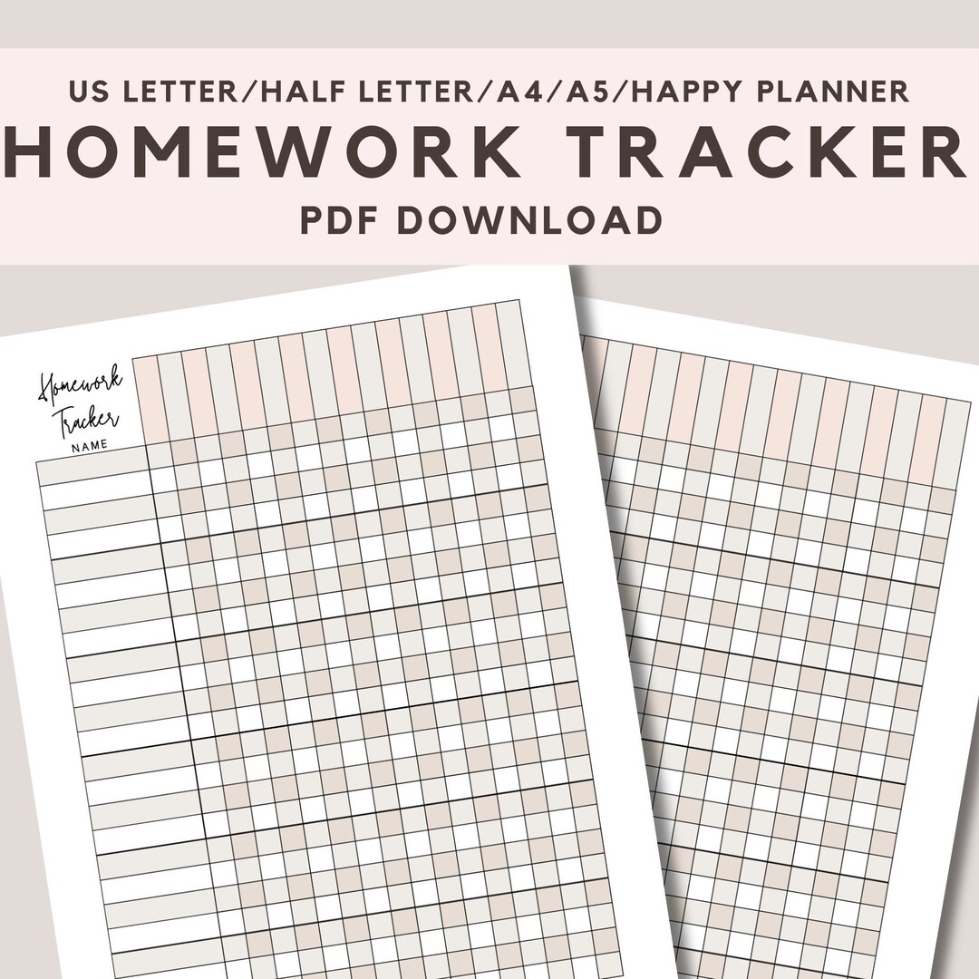 Homework Tracker Pages, Printable Teacher Homework Log, PDF Teacher ...