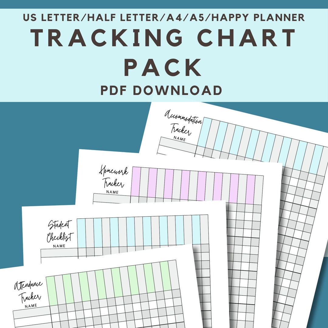 Tracking Chart Pages, Printable Teacher Trackers, Gradebook, PDF ...