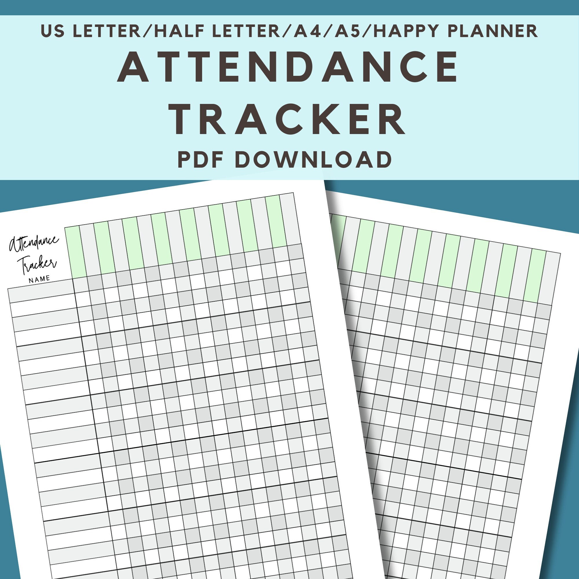 Attendance Tracker Pages Printable Attendance Log PDF - Etsy