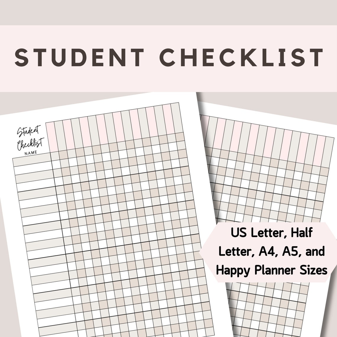 Student Checklist Pages, Printable Checklist, Gradebook, PDF Teacher ...