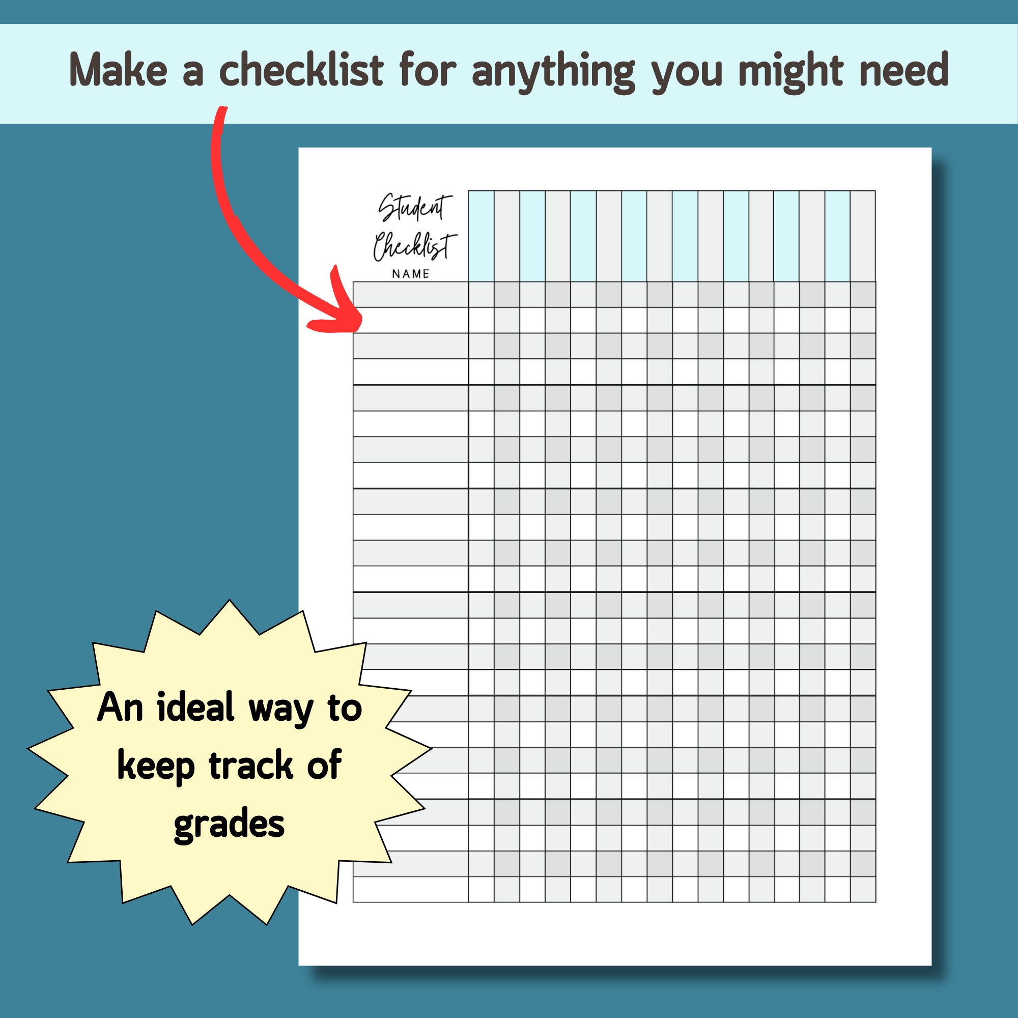 Tracking Chart Pages, Printable Teacher Trackers, Gradebook, PDF ...
