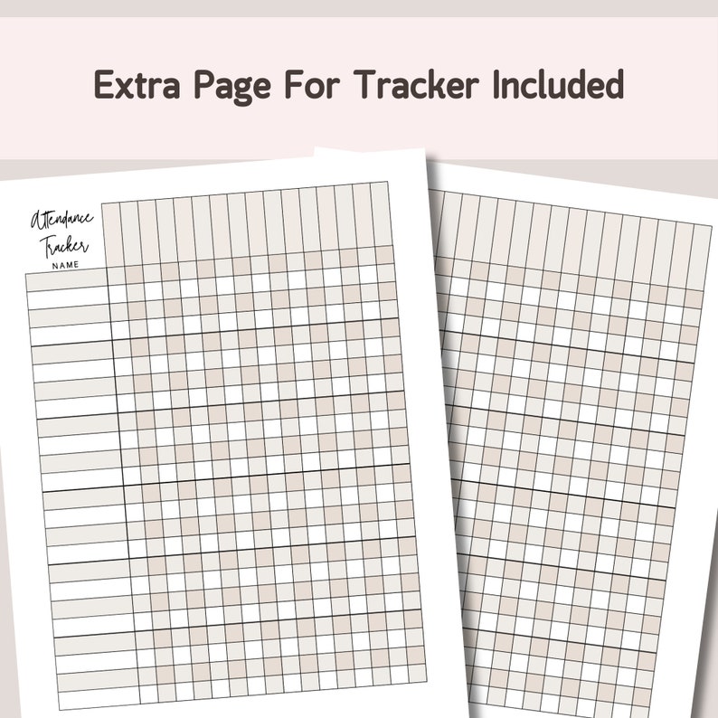 Attendance Tracker Pages, Printable Attendance Log, PDF Teacher Planner ...