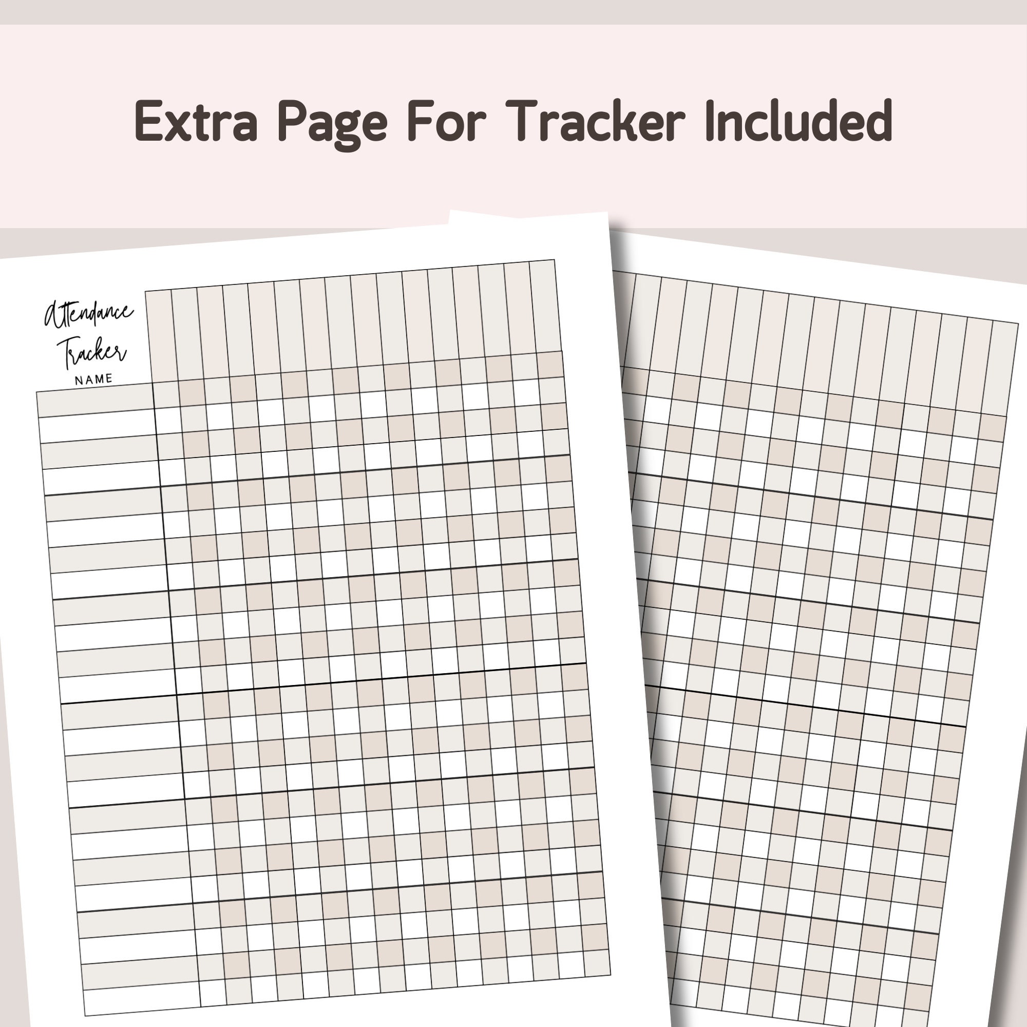 Attendance Tracker Pages, Printable Attendance Log, PDF Teacher Planner ...