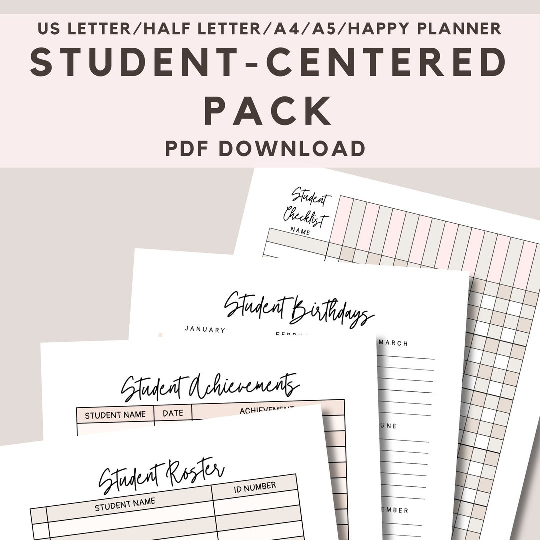 Student Pages, Printable Teacher Planner Student Focus, PDF Teacher ...