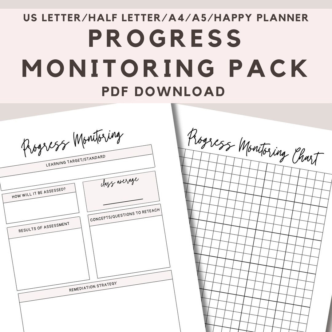 Progress Monitoring Pages, Printable Progress Monitoring, PDF Teacher ...