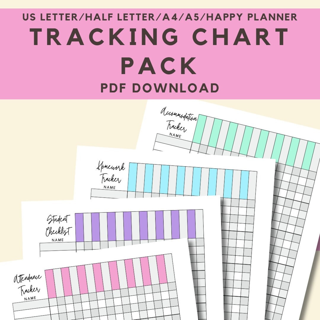 Tracking Chart Pages, Printable Teacher Trackers, Gradebook, PDF ...