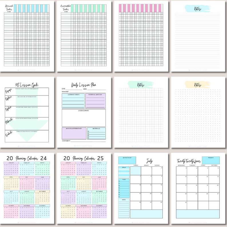 Teacher Planner 2024-2025, Printable Lesson Planner, PDF Teacher ...