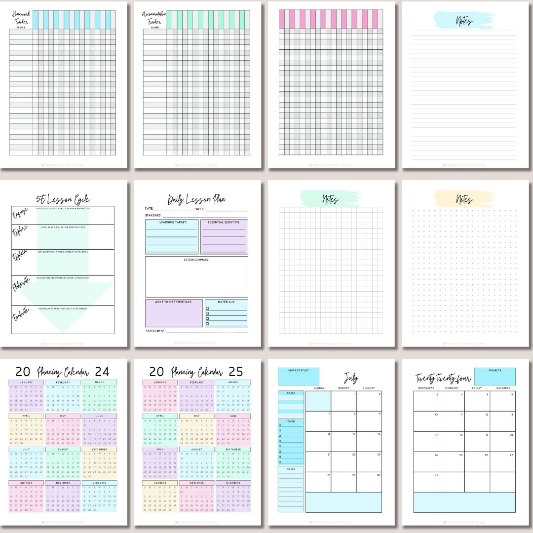 Teacher Planner 2024-2025, Printable Lesson Planner, PDF Teacher ...