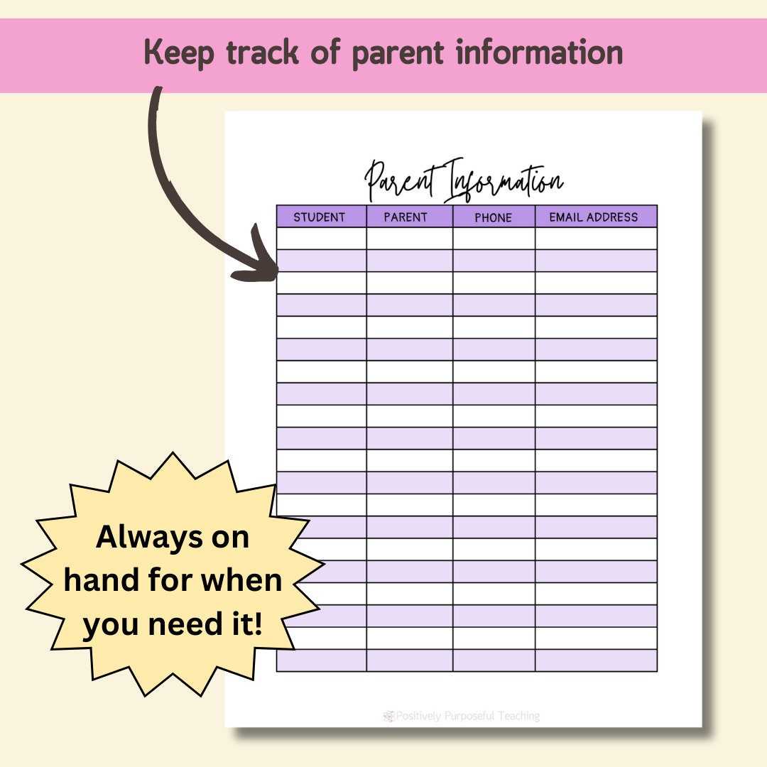 Tracking Log Pages, Printable Teacher Planner Trackers, PDF Teacher ...