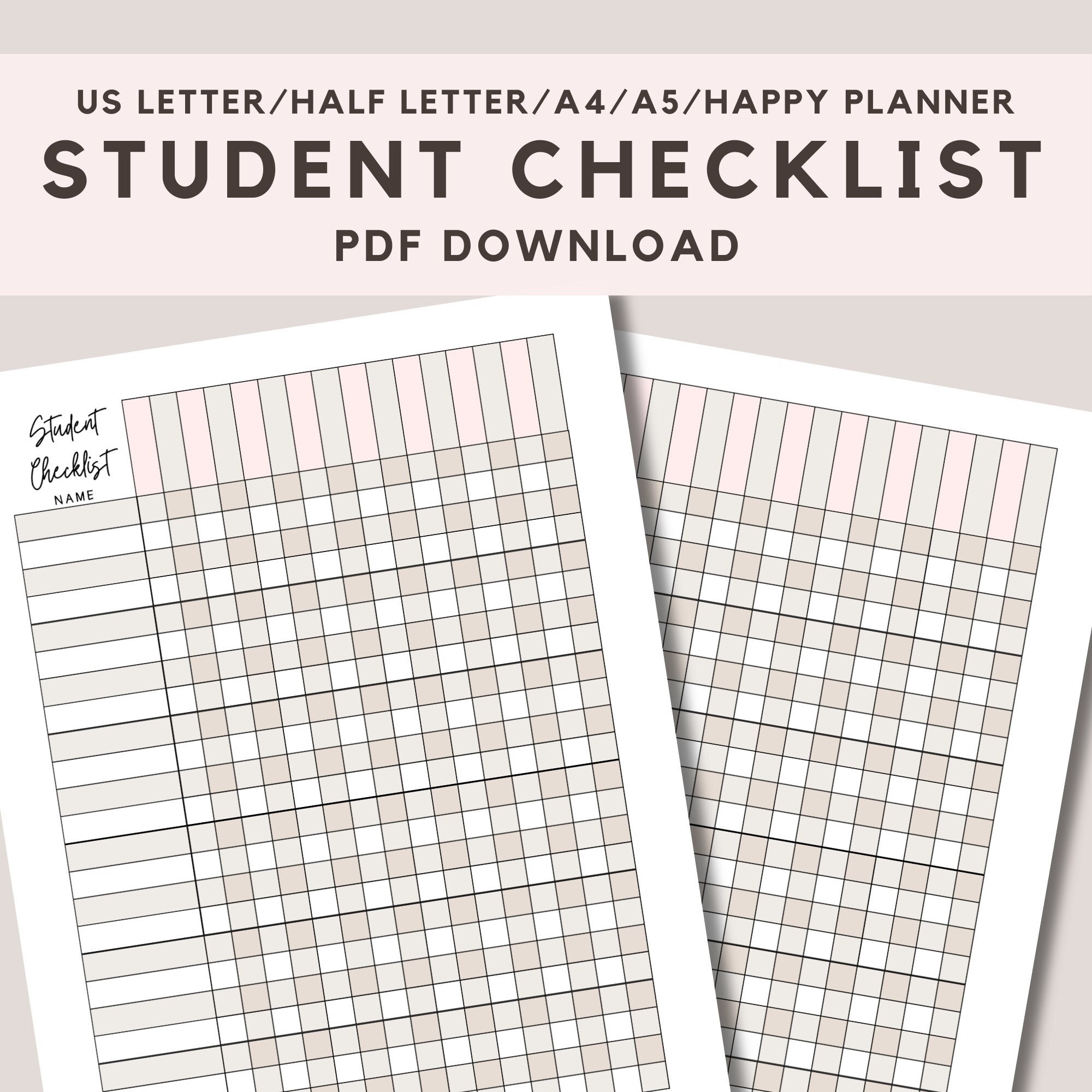 Student Checklist Pages, Printable Checklist, Gradebook, PDF Teacher Planner Inserts, Binder ...