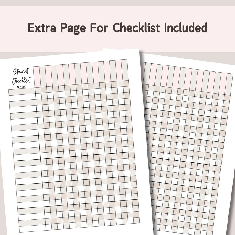 Student Checklist Pages, Printable Checklist, Gradebook, PDF Teacher ...