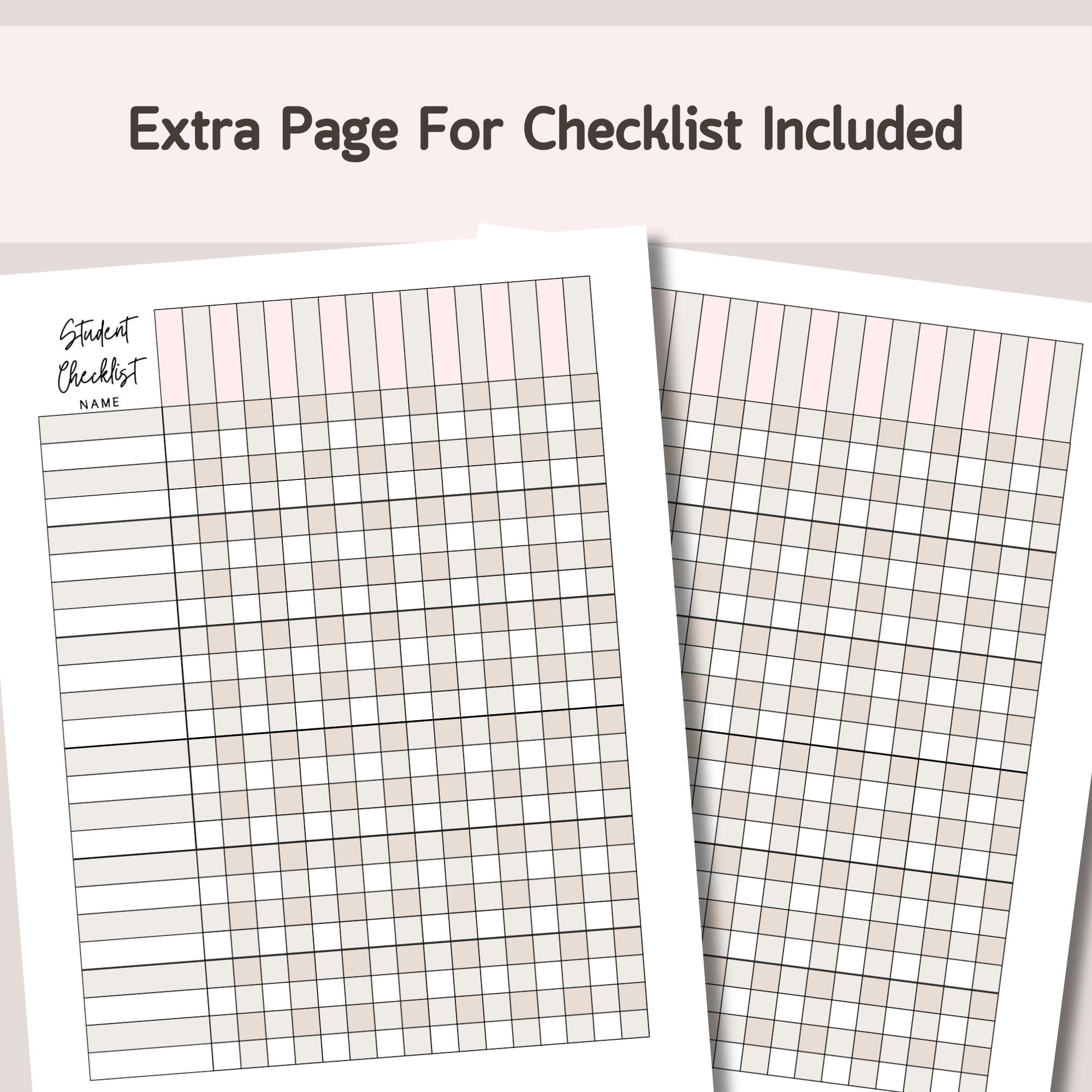 Student Checklist Pages, Printable Checklist, Gradebook, PDF Teacher ...