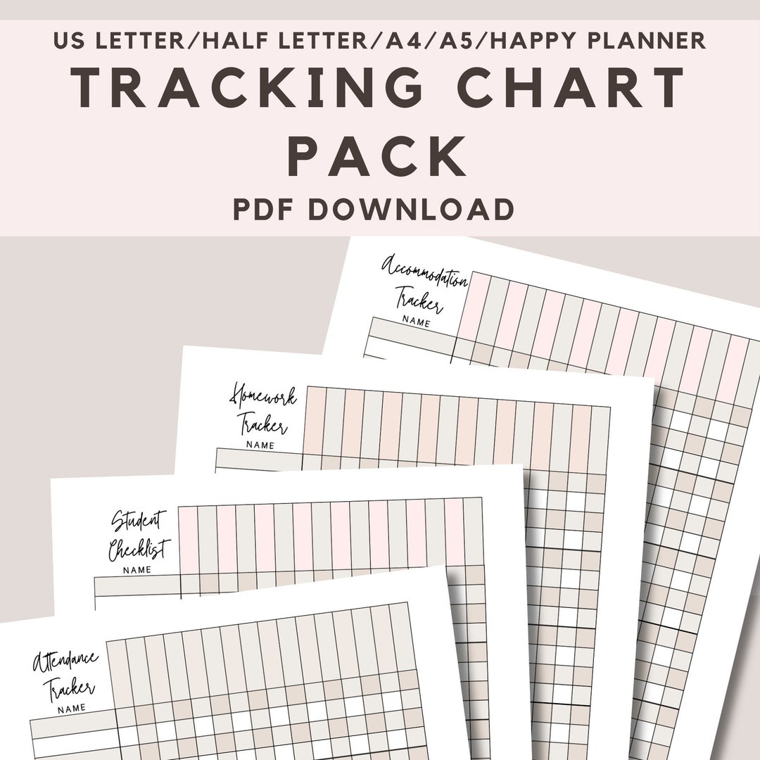 Tracking Chart Pages, Printable Teacher Trackers, Gradebook, PDF ...