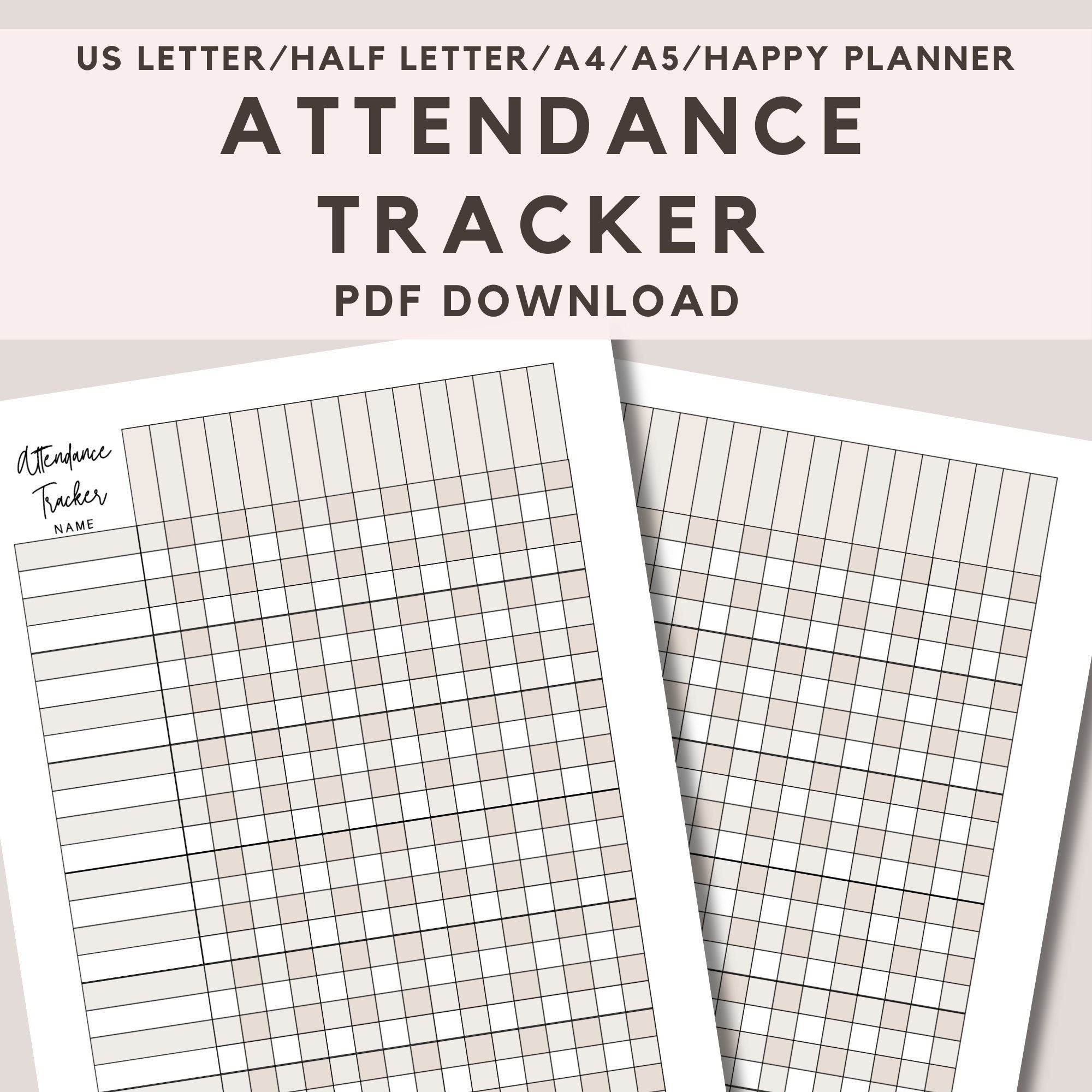 Attendance Tracker Pages, Printable Attendance Log, PDF Teacher Planner ...
