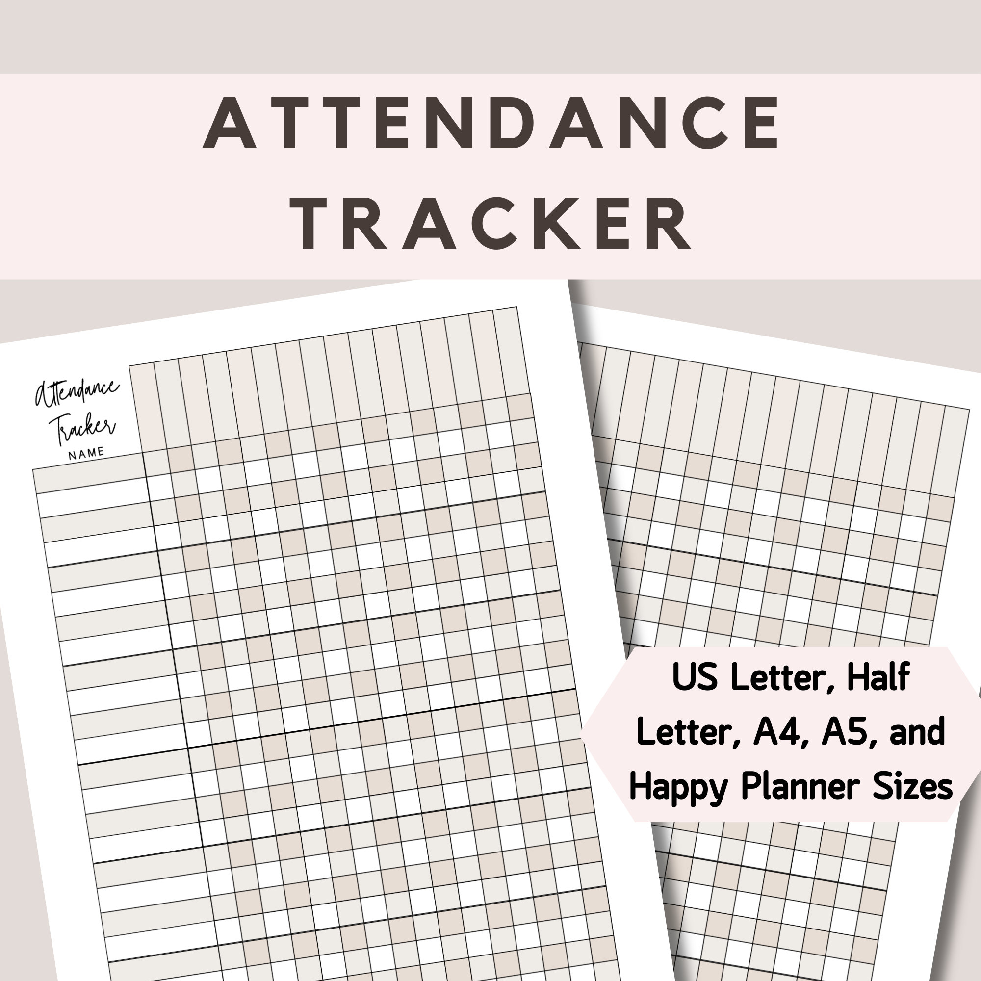 Attendance Tracker Pages, Printable Attendance Log, PDF Teacher Planner ...