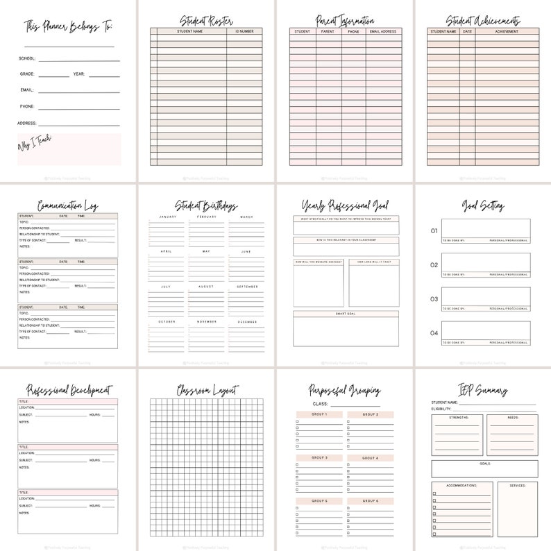 Teacher Planner 2023-2024 Printable Lesson Planner PDF - Etsy