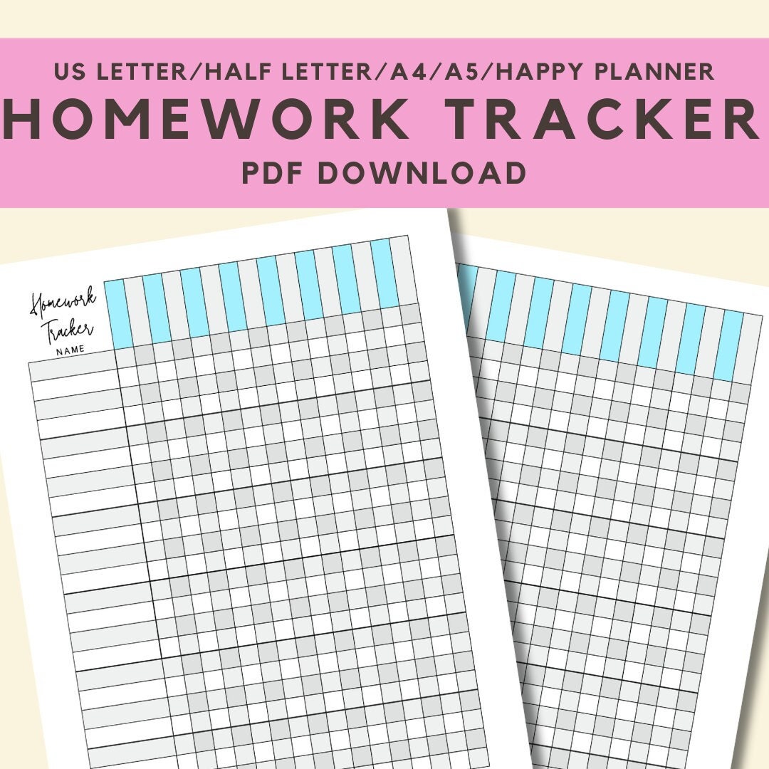 Homework Tracker Pages, Printable Teacher Homework Log, PDF Teacher ...