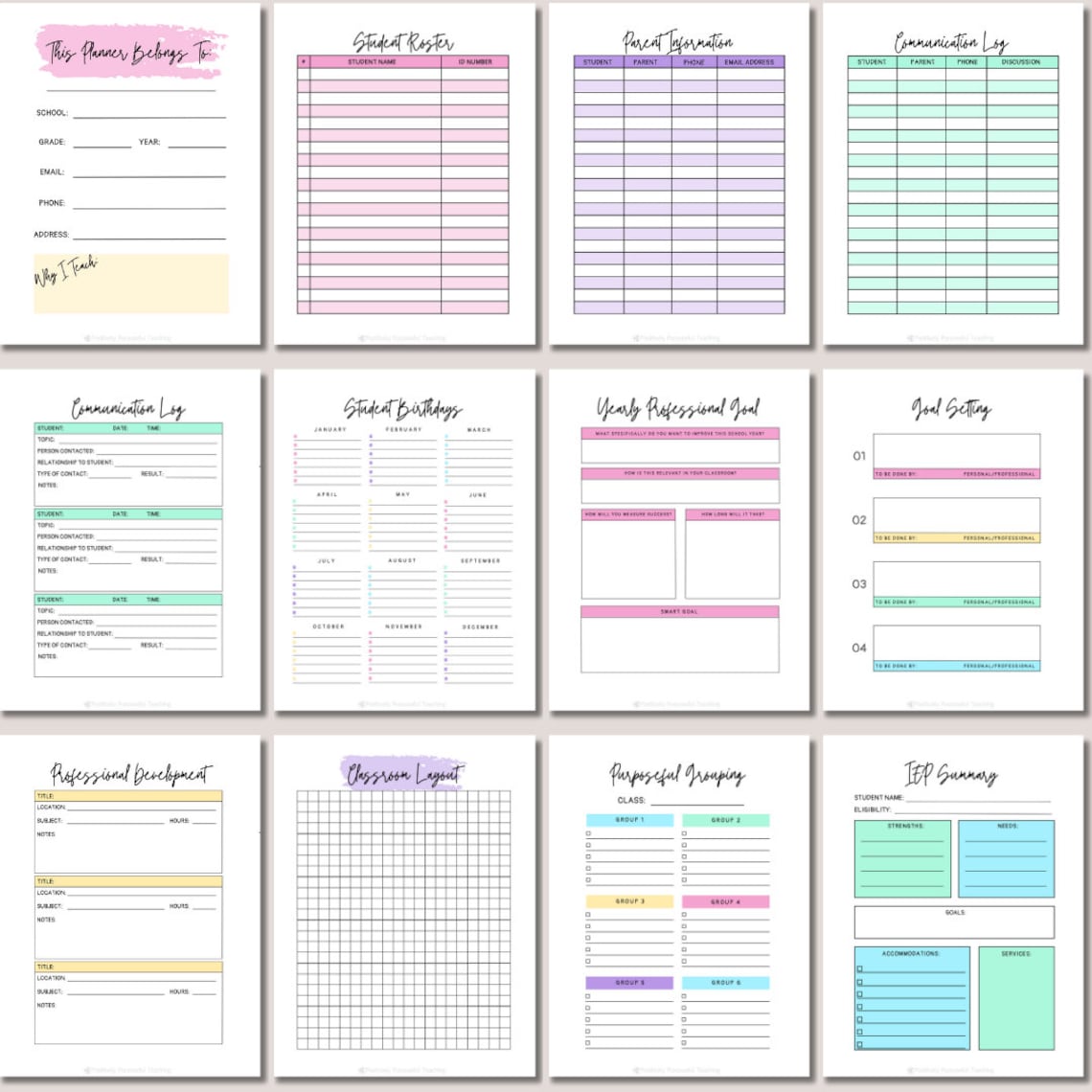 Teacher Planner 2024-2025, Printable Lesson Planner, PDF Teacher ...