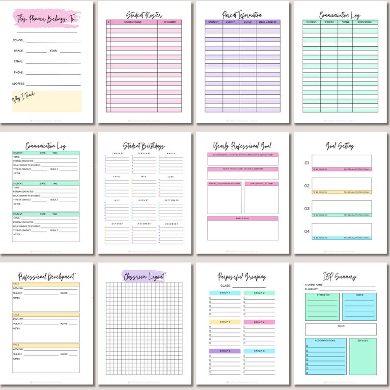 Teacher Planner 2024-2025, Printable Lesson Planner, PDF Teacher ...