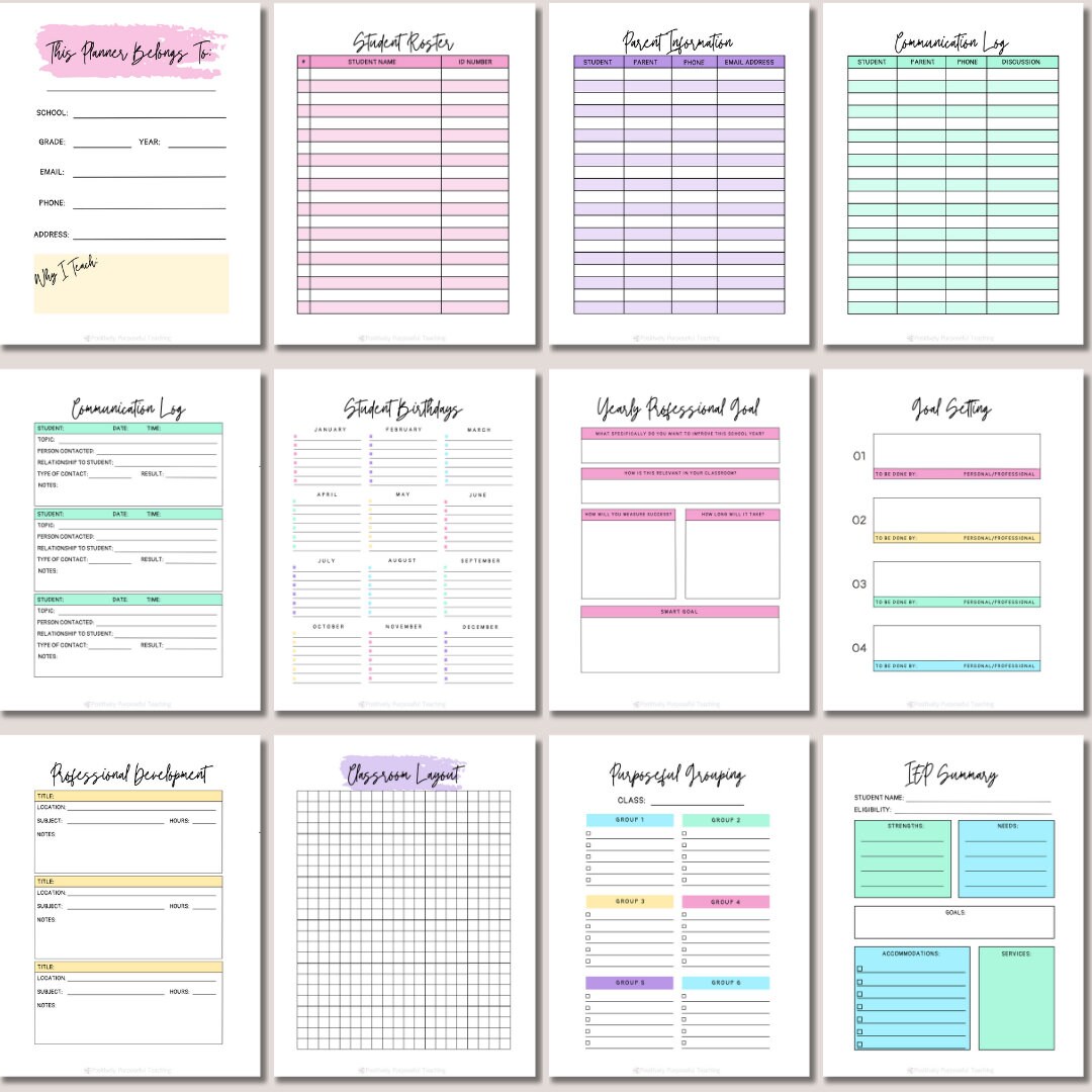 Teacher Planner 2024-2025, Printable Lesson Planner, PDF Teacher ...