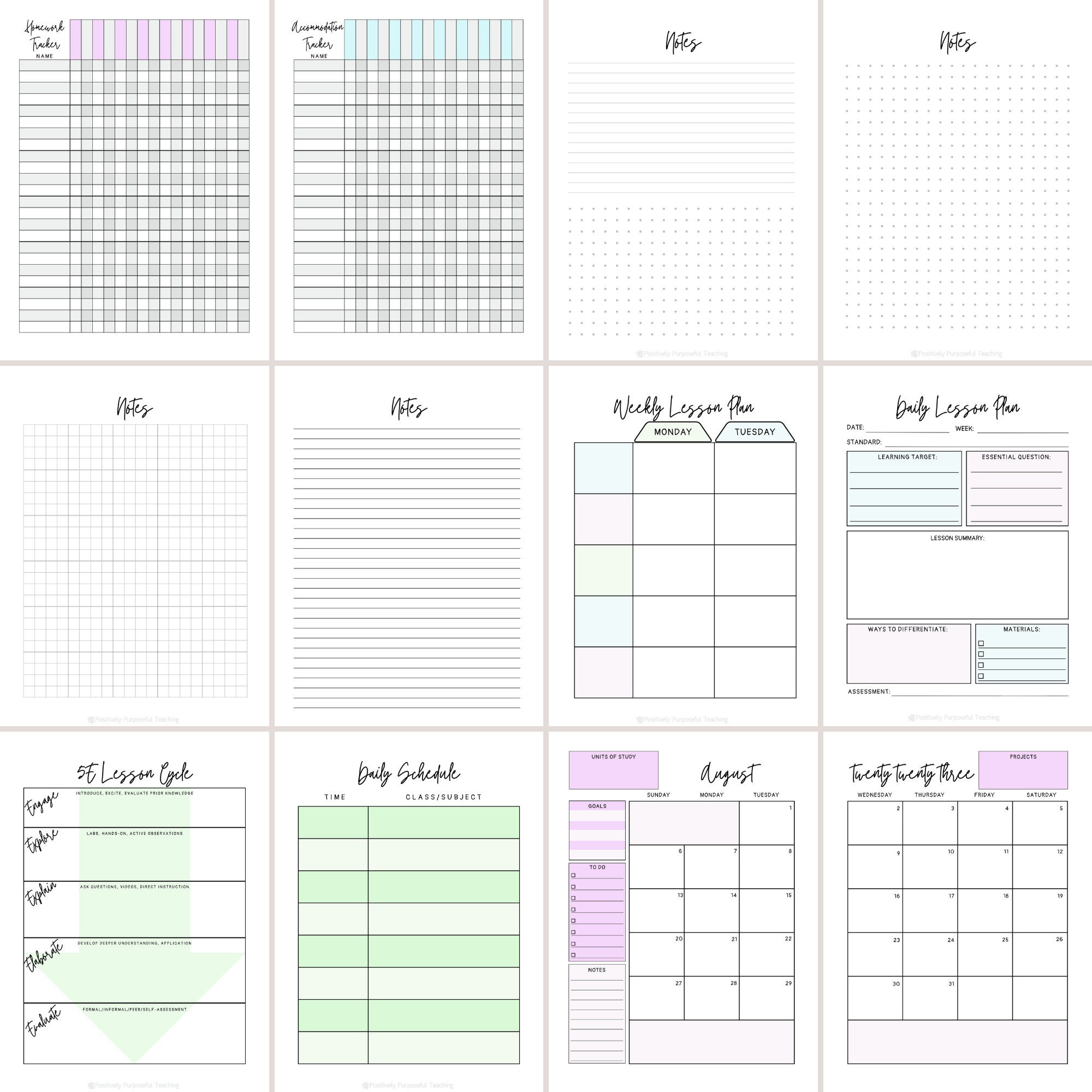 Teacher Planner 2024-2025, Printable Lesson Planner, PDF Teacher ...