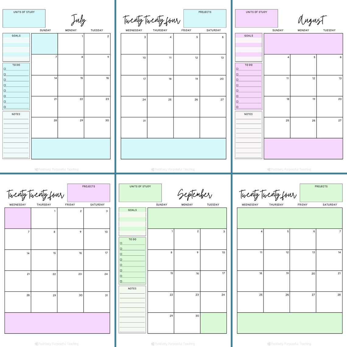 Teacher Calendar Pages 24-25, Printable Teacher Calendar, PDF Teacher ...