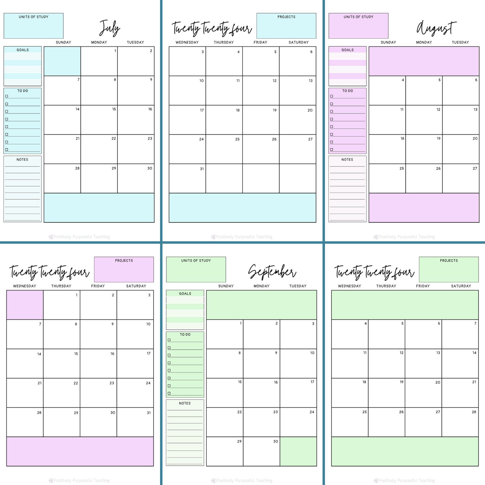 Teacher Calendar Pages 24-25, Printable Teacher Calendar, PDF Teacher ...