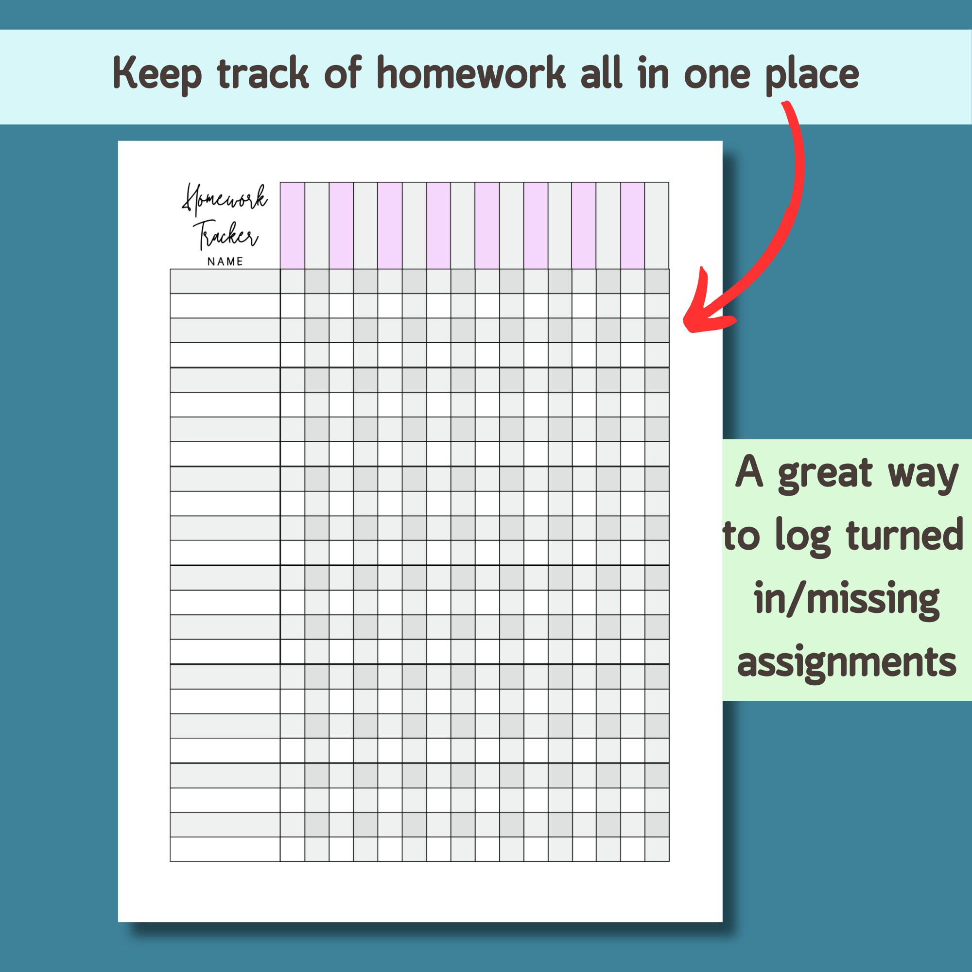 Tracking Chart Pages, Printable Teacher Trackers, Gradebook, PDF ...