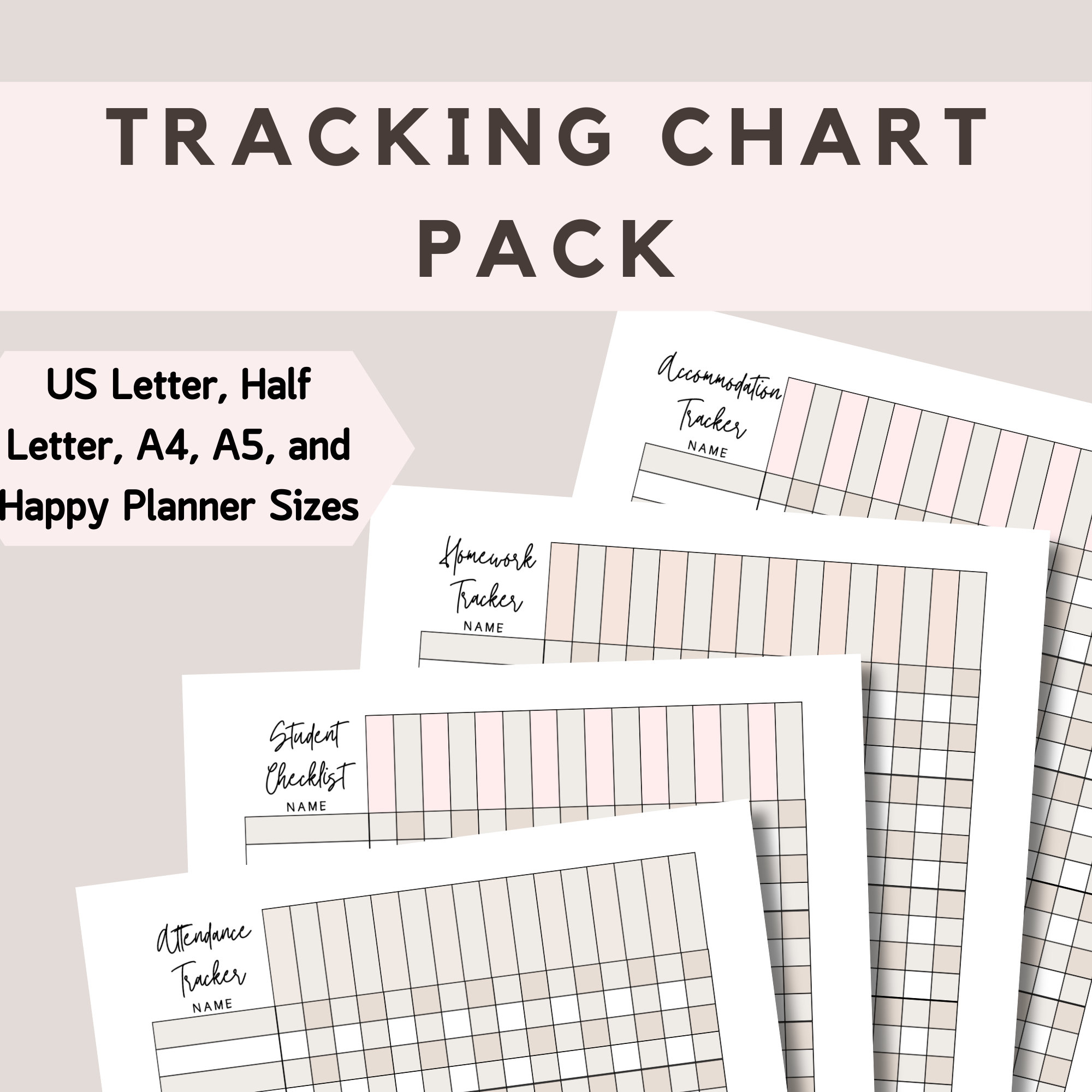 Tracking Chart Pages, Printable Teacher Trackers, Gradebook, PDF ...