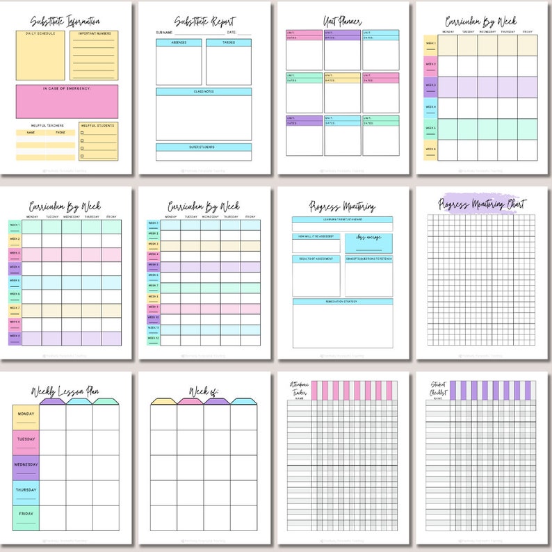 Teacher Planner 2024-2025, Printable Lesson Planner, PDF Teacher ...