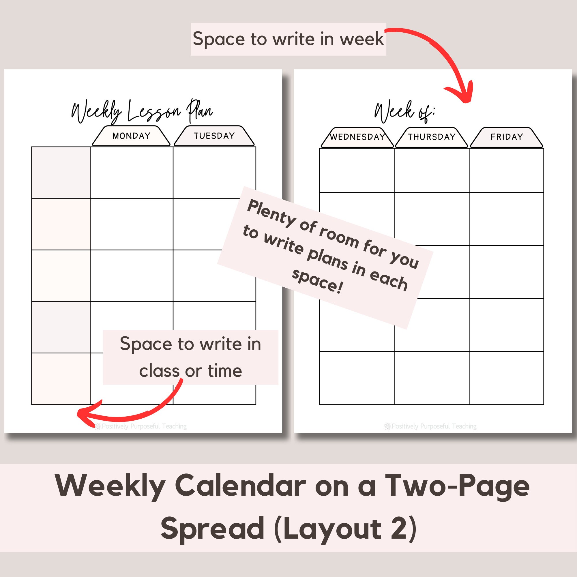 Lesson Plan Pages, Printable Planning Templates, PDF Teacher Planner ...
