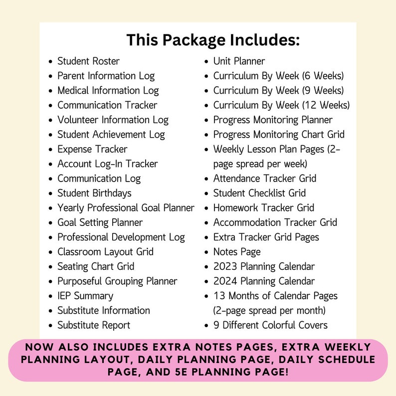 Teacher Planner 2024-2025, Printable Lesson Planner, PDF Teacher ...
