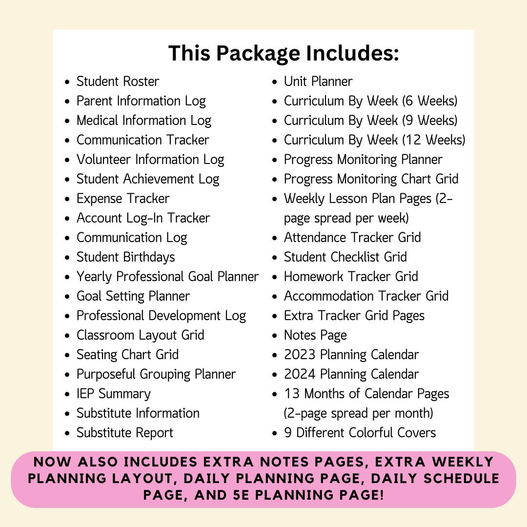 Teacher Planner 2024-2025, Printable Lesson Planner, PDF Teacher ...