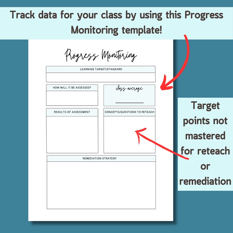 Progress Monitoring Pages Printable Progress Monitoring PDF - Etsy