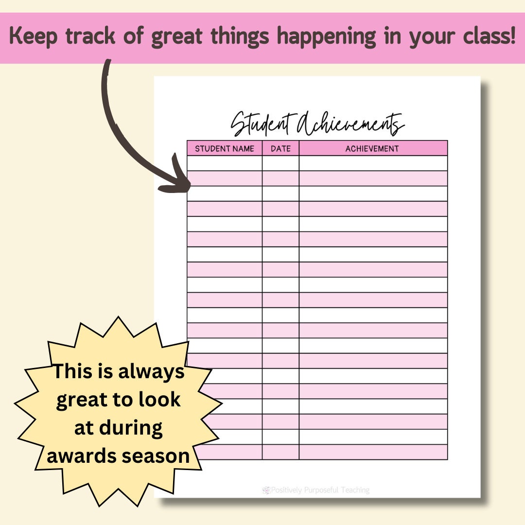 Tracking Log Pages, Printable Teacher Planner Trackers, PDF Teacher ...